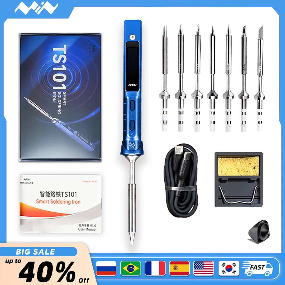 Original-TS101-Soldering-Iron-Electric-LCD-Temperature-Adjustable ...