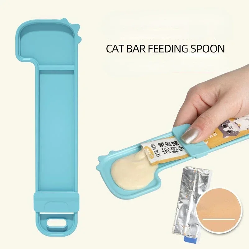 Pet-Feed-Spoon-Portable-Food-Long-Strip-Cat-Snack-Squeezer-Feeder ...