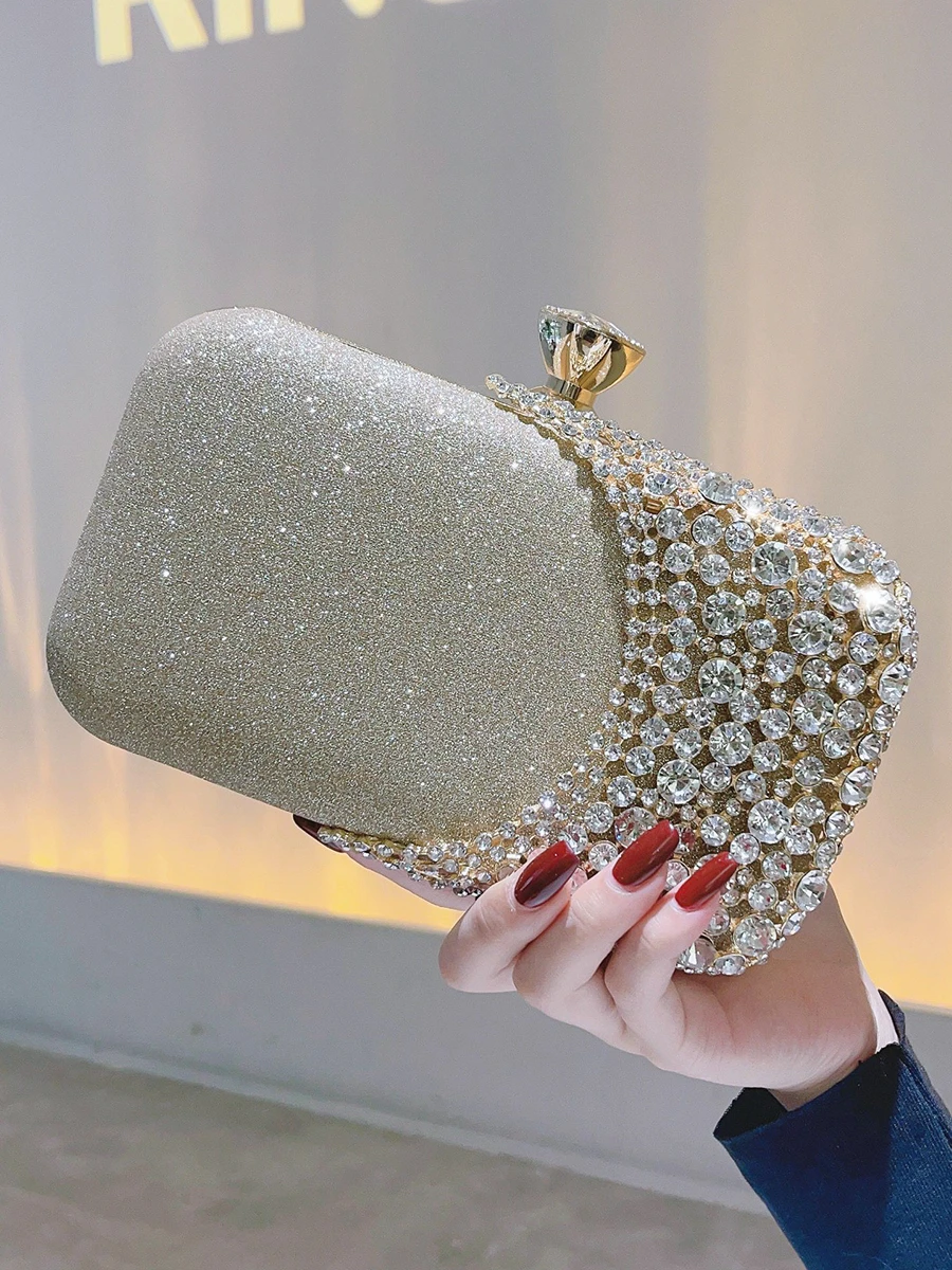 Crystal Evening Clutch Bag Wedding Purse Bridal Prom Party Sparkly Dinner Clutch Bags Rhinestone ...