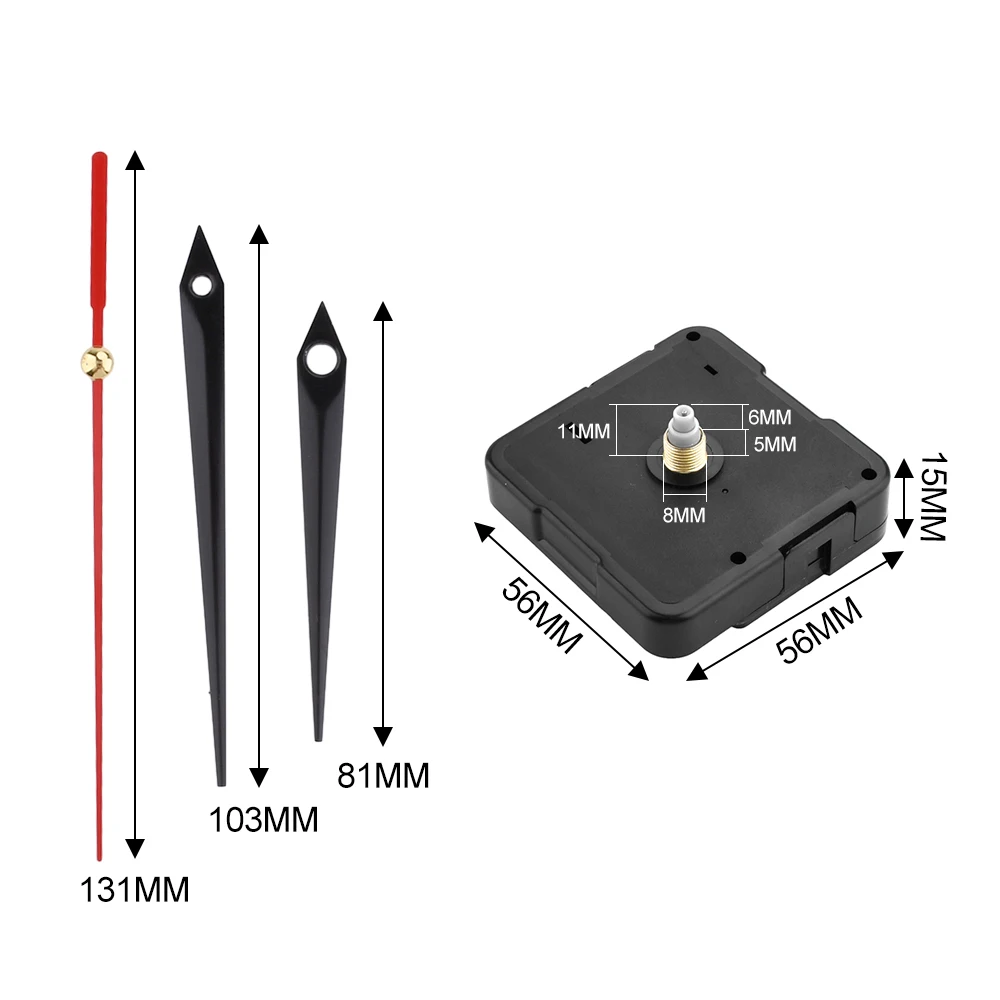 Clock-Mechanism-Silent-Quartz-Movement-Machine-Wall-Hands-Pointer-Set ...