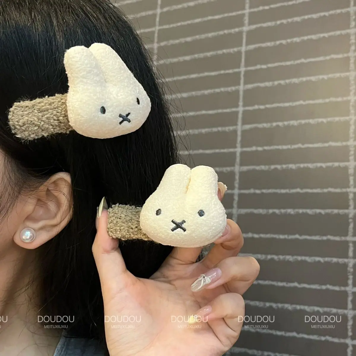 2Pcs-Kawaii-Miffy-Rabbit-Plush-Hair-Clip-Cute-Cartoon-Style-Bangs-Clip ...