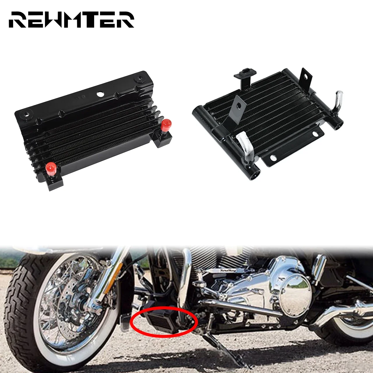 Motorcycle Oil Cooler Cover Water Tank Radiator For Harley Touring Road ...