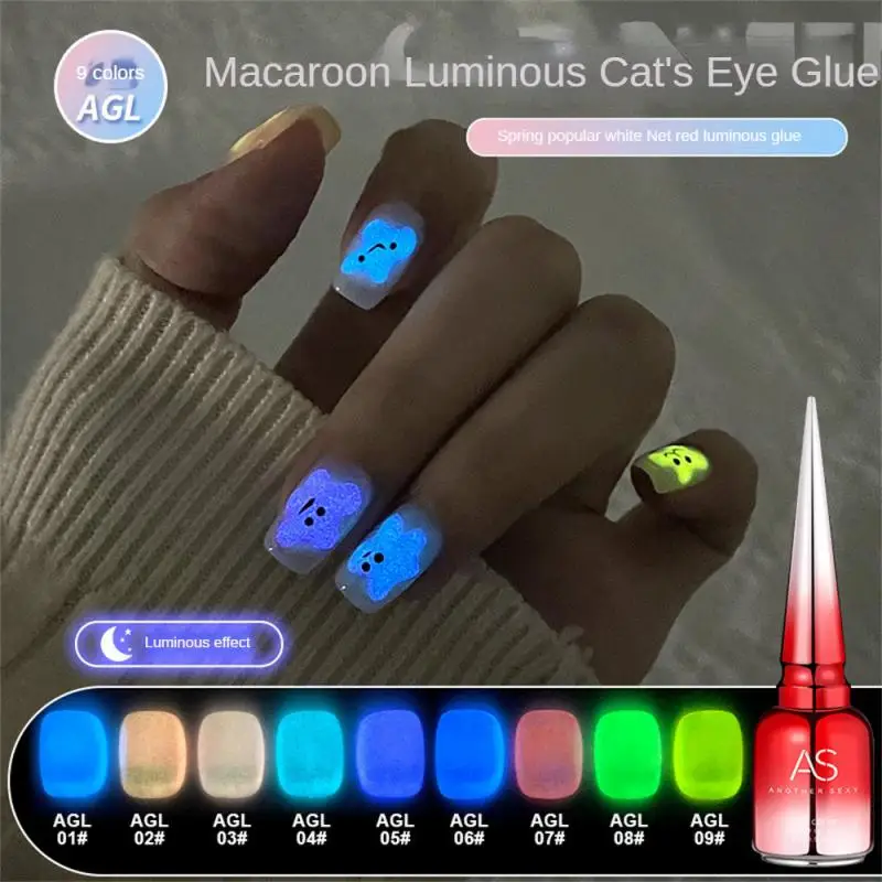 Luminous Reflective Cat Eye Gel Nail Polish LED UV Gel Polish Glow In Dark Semi Permanent Soak ...