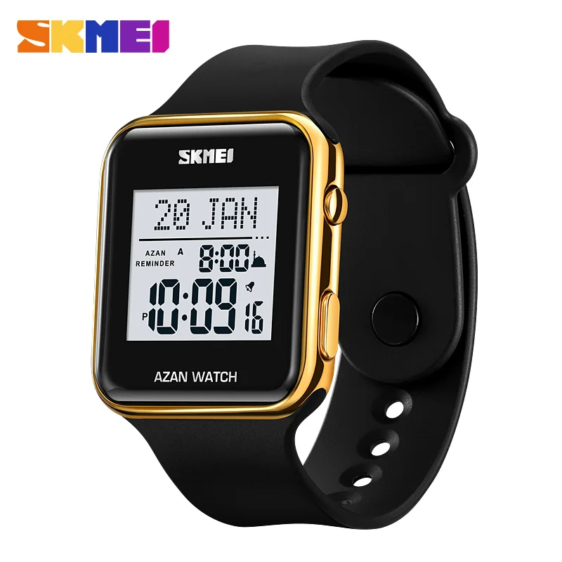 SKMEI Muslim Digital Watch For Men Women Led Light Display Watches ...