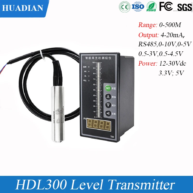 40M 4-20ma 0-5v RS485 hydraulic ss316l submersible ammonia water level ...