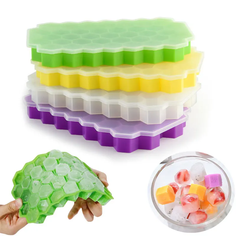 Ice-Cube-Mold-Honeycomb-Silicone-Ice-Cube-Maker-Ice-Tray-Mould-Reusable ...