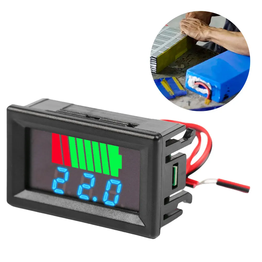 Car-Battery-Charge-Level-Indicator-Battery-Monitor-12V-24V-36V-48V-60V ...