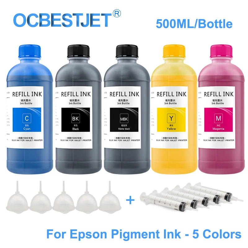 5x500ML-Universal-Pigment-Ink-Refill-Ink-Kit-For-Epson-7700-9700-T3000 ...