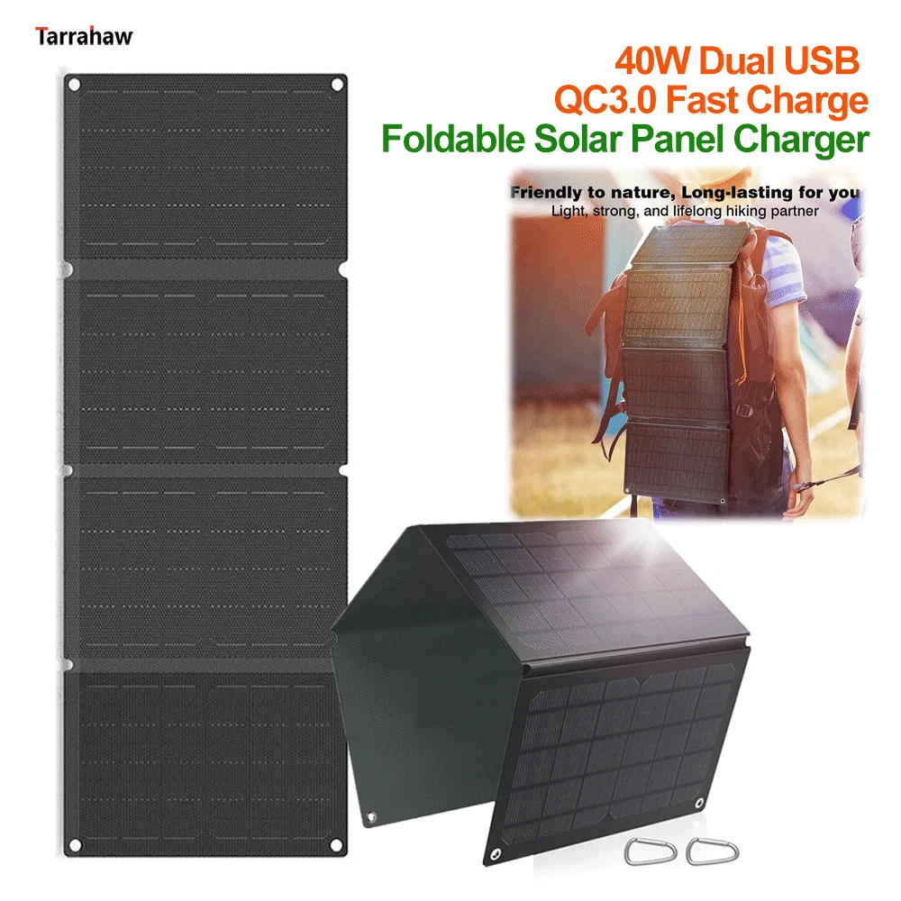 40W-Solar-Panel-Phone-Pad-Charger-Folding-Bag-ETFE-2-USB-QC3-0-Quick ...