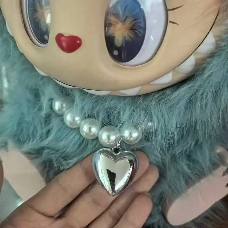 Hot Doll Necklace For 38cm Labubu zimomo Cartoon Love Pendant Pearl ...