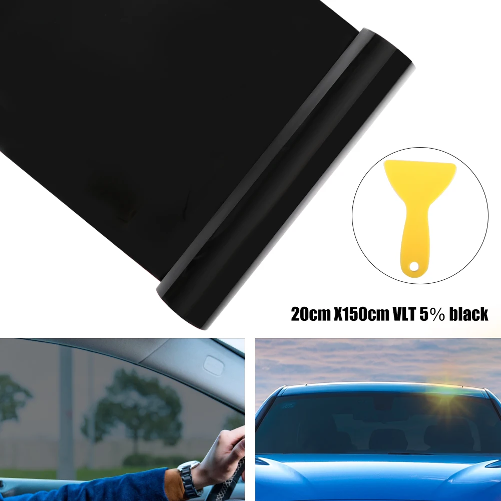 150cmx20cm Black Car Window Foils Tint Tinting Film Roll Car Auto Home ...
