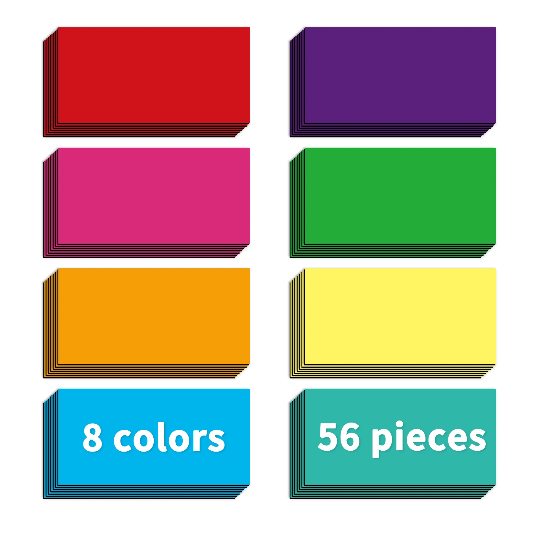56PCS-Colorful-Magnetic-Label-Rectangle-Memo-Sticker-Dry-Wipe-Reusable ...