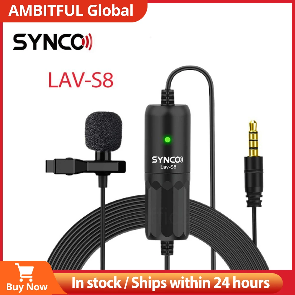 SYNCO-LAV-S8-Lapel-Microphone-Professional-3-5mm-TRRS-TRS-Wired-Audio ...
