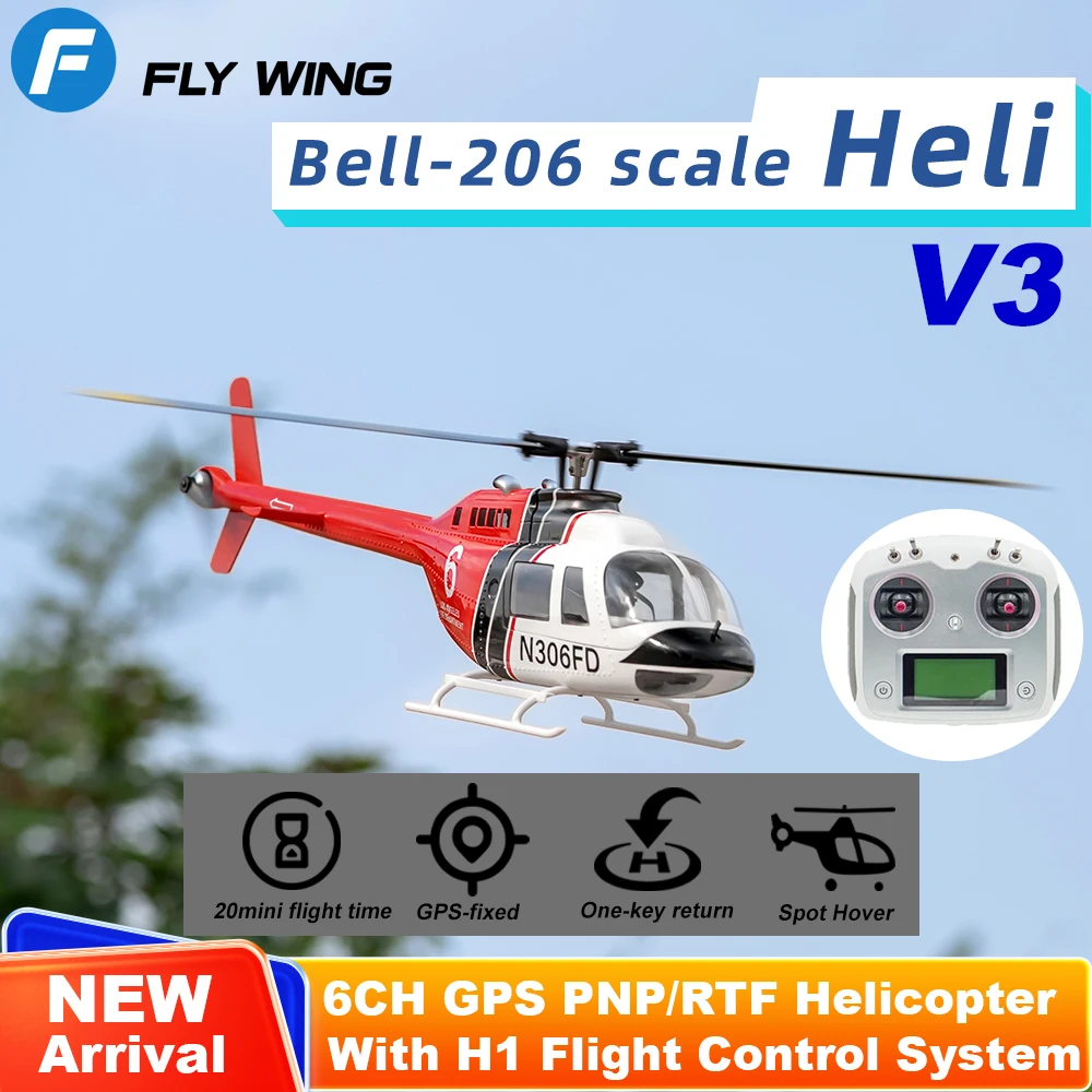 Flywing-Bell-206-RC-Helicopter-V3-Version-6CH-GPS-Altitude-Hold-Two ...