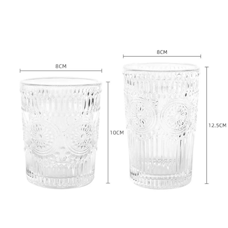 SERVICE A CAFE 380ML Tasse Boisson Froide En Verre Vintage