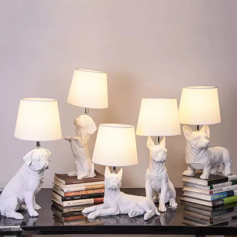 LED-Resin-Table-Lamp-for-Bedroom-Bedside-Children-Art-Deco-Animal-Puppy ...