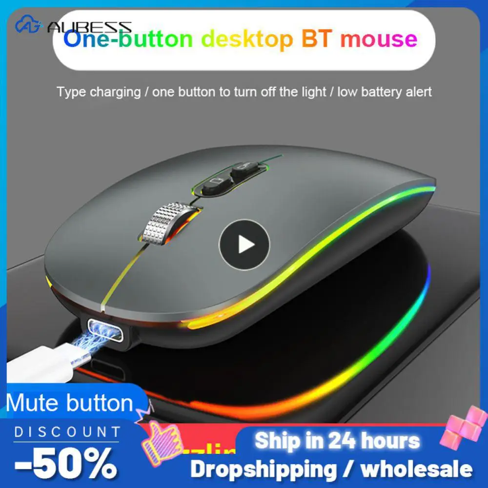 2-4GHZ-Wireless-Mouse-Type-C-Rechargeable-Ultra-Thin-Portable-Dual ...