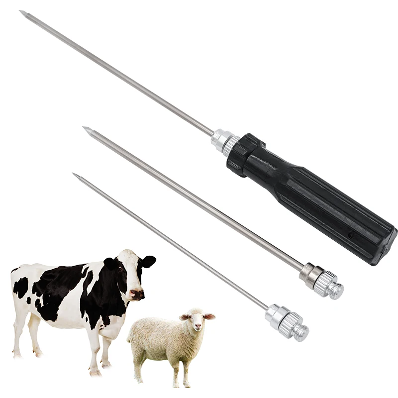 Stainless-Steel-Livestock-Cattle-Pig-Trocar-Needle-Tool-Veterinary ...