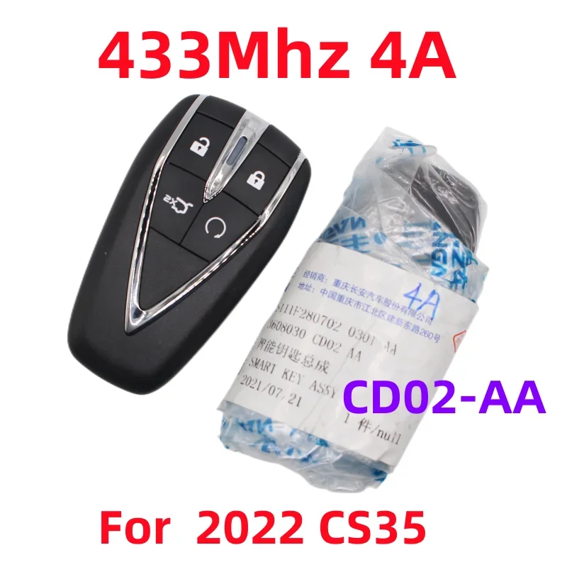 Original Car Keyless Smart Remote Key 433Mhz With HITAG 4A Chip for ...