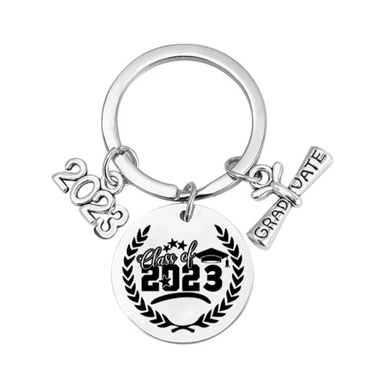 2023-Graduate-Charm-Inspirational-Key-Chain-Keyring-Stainless-Steel ...