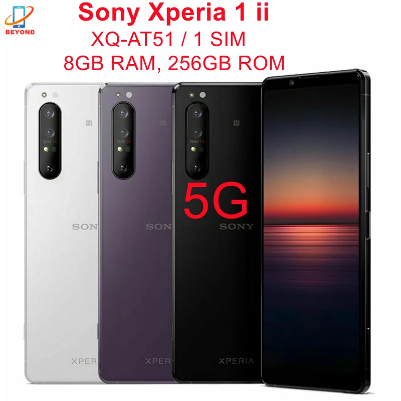 Sony Xperia 1 II 1ii 5G XQ AT51 6.5 "8GB RAM 256GB ROM 스냅드래곤 865 옥타 코어 ...