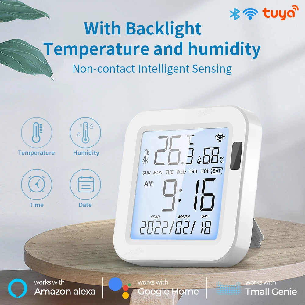 Smart Home Temperature Humidity Detector Digital Sensor Wifi ...