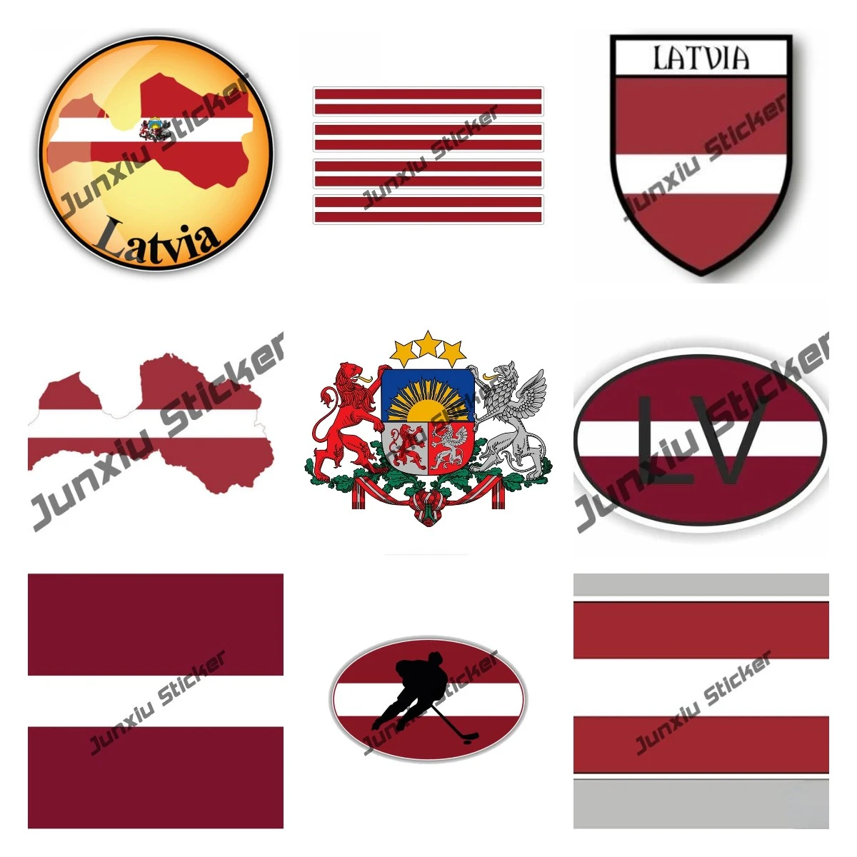 Latvian Coat Of Arms Sticker Decal Self Adhesive Vinyl Latvia Flag Lv ...