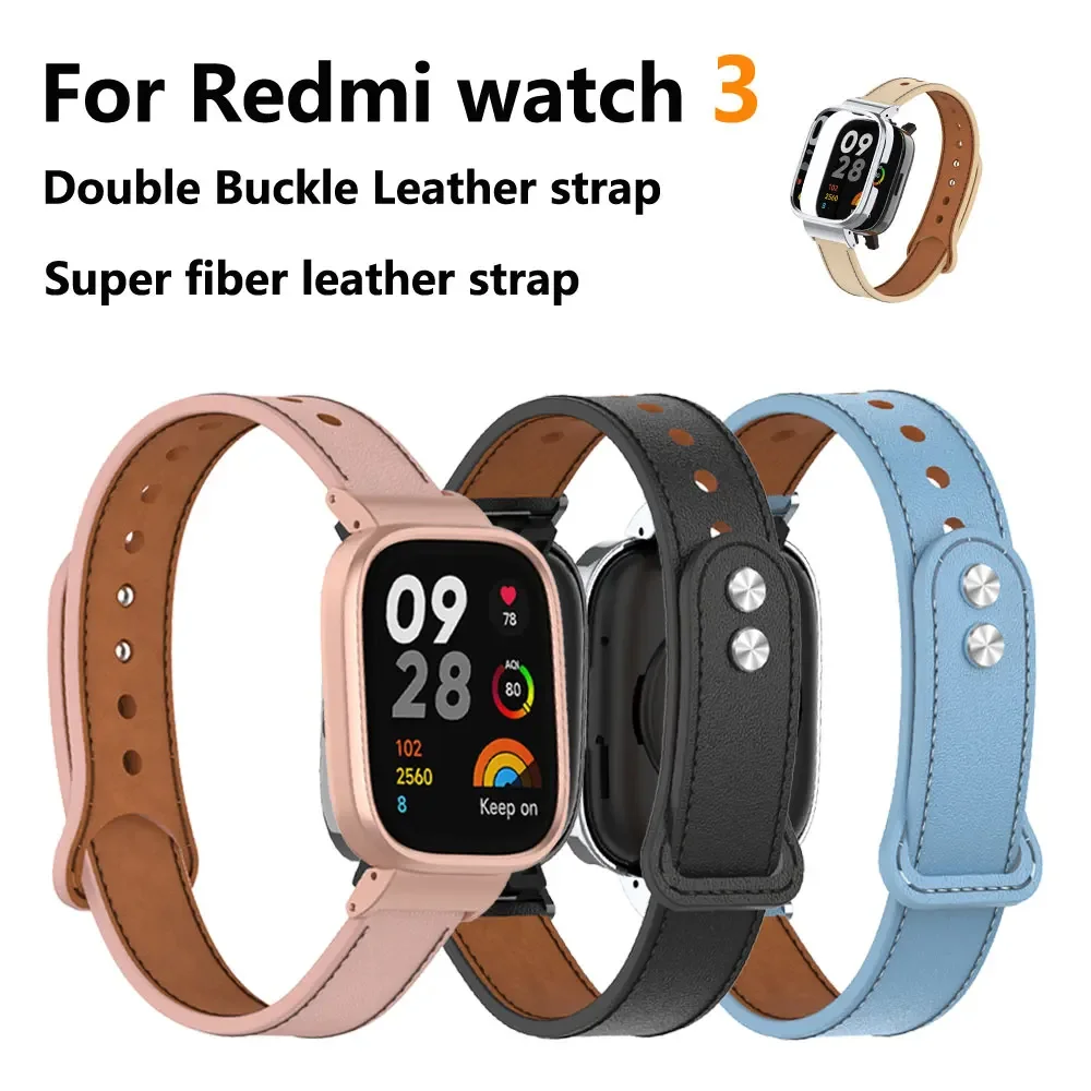 For-Xiaomi-Red-Rice-Watch-3-strap-ultra-fiber-double-tack-leather-strap ...