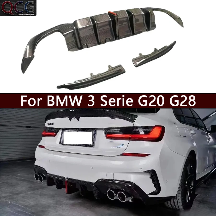 For BMW 3 Serie G20 G28 2019-2022 Carbon Fiber Car Rear Bumper Diffuser ...