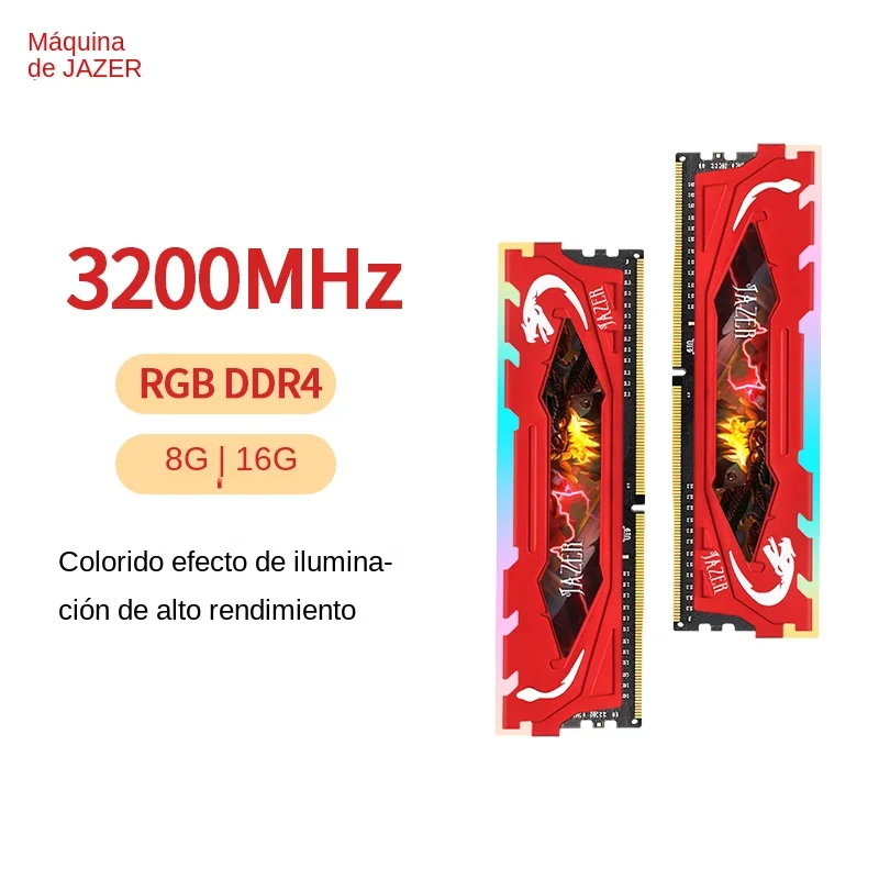 JAZER RGB Memoria Ram DDR4 16GB 8GBx2 32G 16GBx2 3200MHz de doble canal Impresionante memoria ...