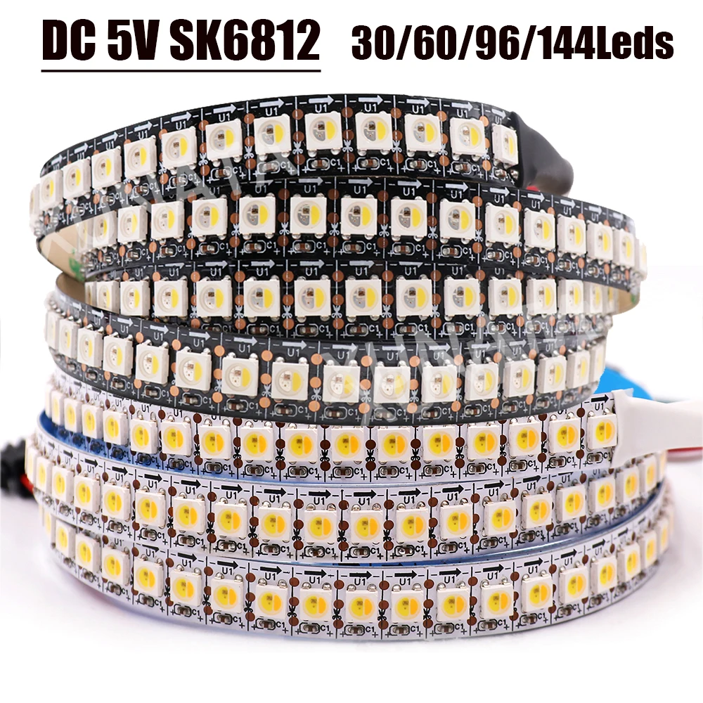RGBW WWA RGBNW DC 5V SK6812 Led Strip 4 in 1 Similar WS2812B 30/60 ...