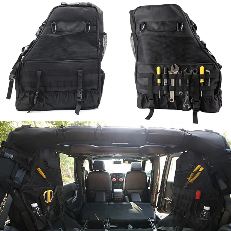 Roll Bar Storage Bag Cage Cargo For Jeep Wrangler JK JKU JL 4-Door ...