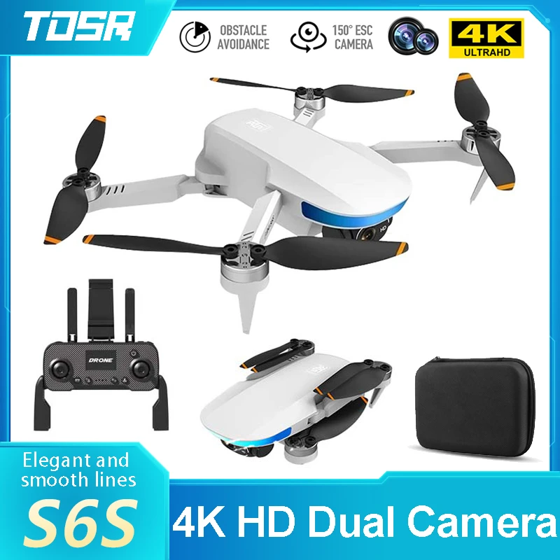 TOSR S6S Mini drone GPS com câmera dupla HD profissional 4K grande angular, motor sem escova FPV ...