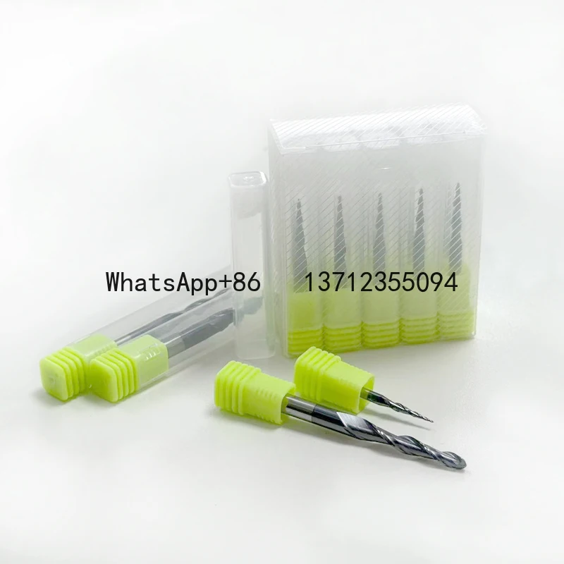 1pc HRC55 Tapered Cone CNC Milling Cutter 2F - D3.175/D4/D6/D8/D10/D12 ...