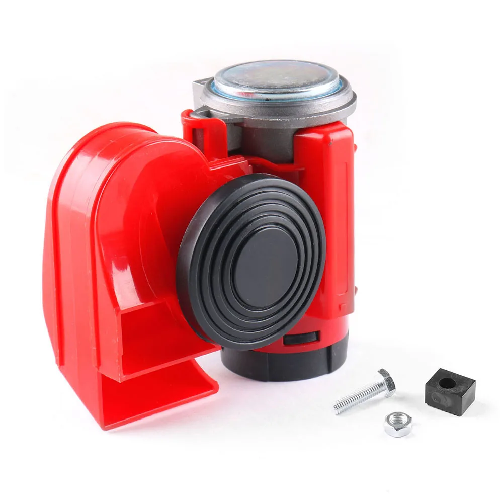 Red Snail Compact Air Horn 12V 115dB Air Car Truck Multi tone & Claxon ...