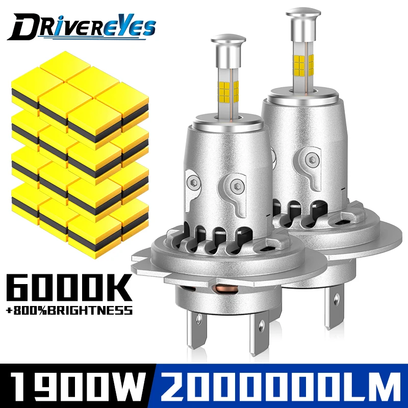 2000000LM 1900W H7 H4 LED Headlight 9084 SCP CHIPS H1 H3 H11 9005 9006 ...