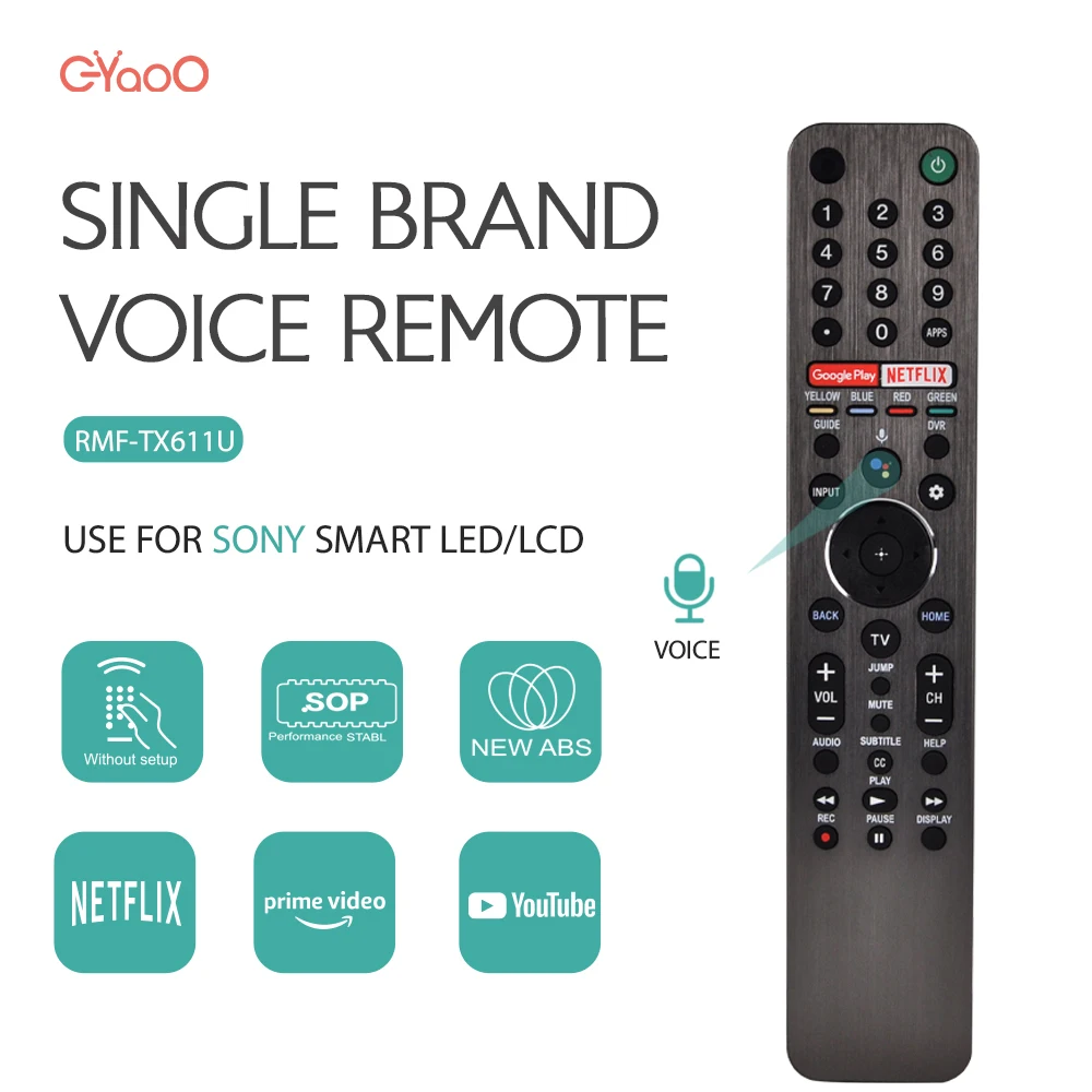 Backlight RMF-TX611U Voice Remote for Sony Bravia TV XBR75Z8H XBR-85Z8H ...