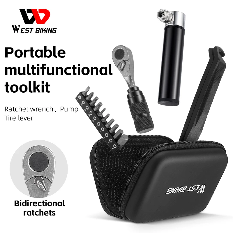 WEST-BIKING-Portable-Toolkit-Multifunctional-Repair-Tool-Bag-Ratchet ...