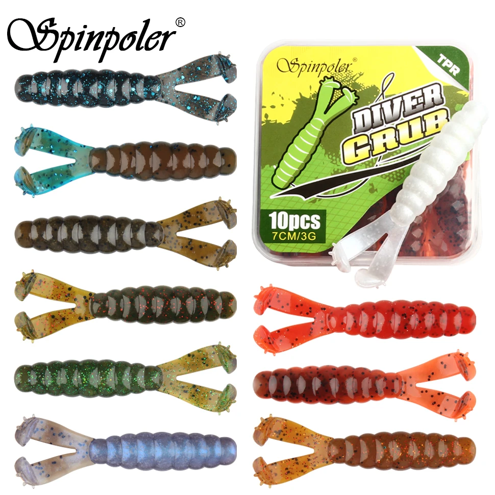 Diver Grub Spinpoler | Grubs Fishing Lures | Fishing Grub 10 | Twin ...