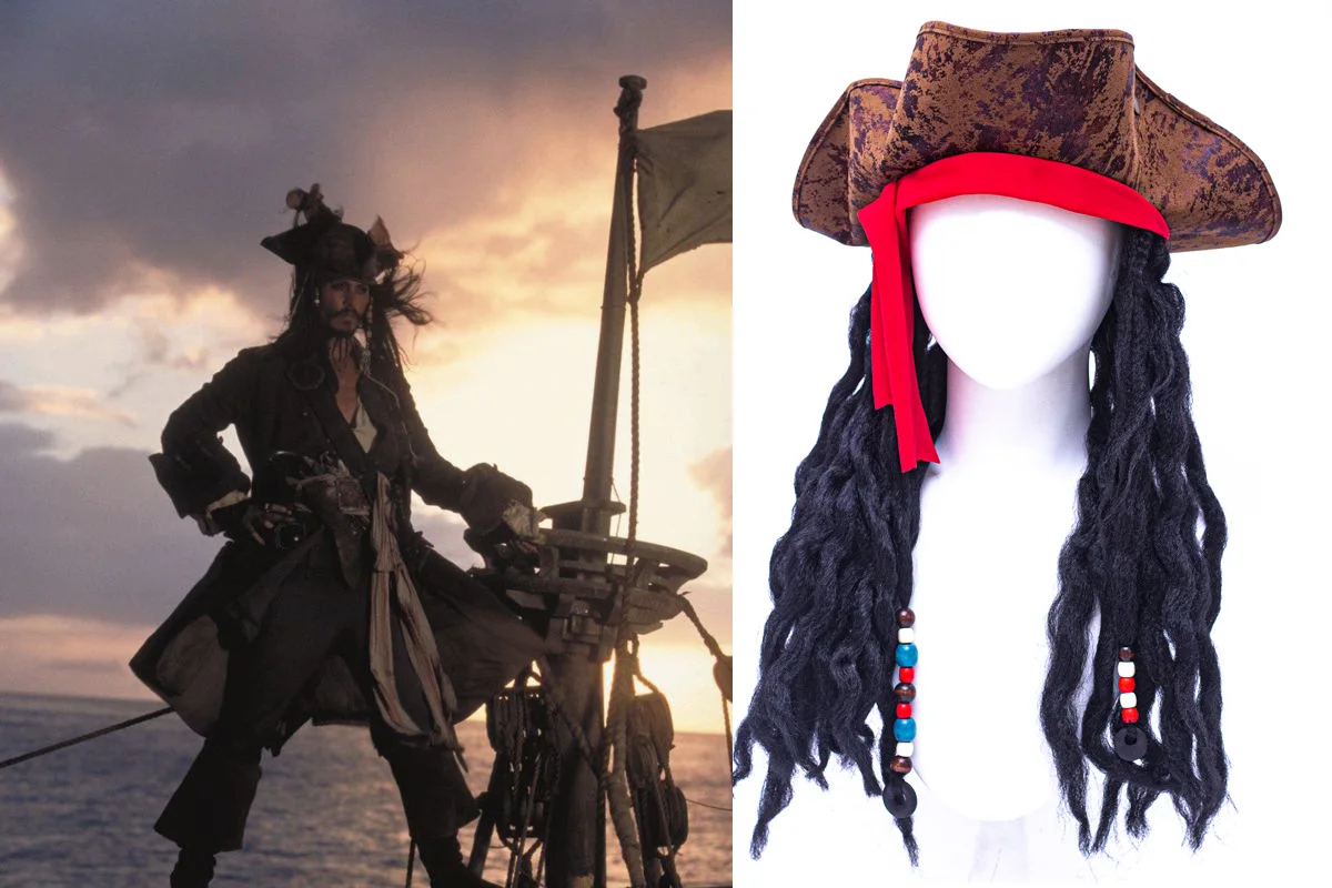 Cosplay-Captain-Jack-Wig-Hat-Halloween-Caribbean-Pirate-Hat-for-Adult ...