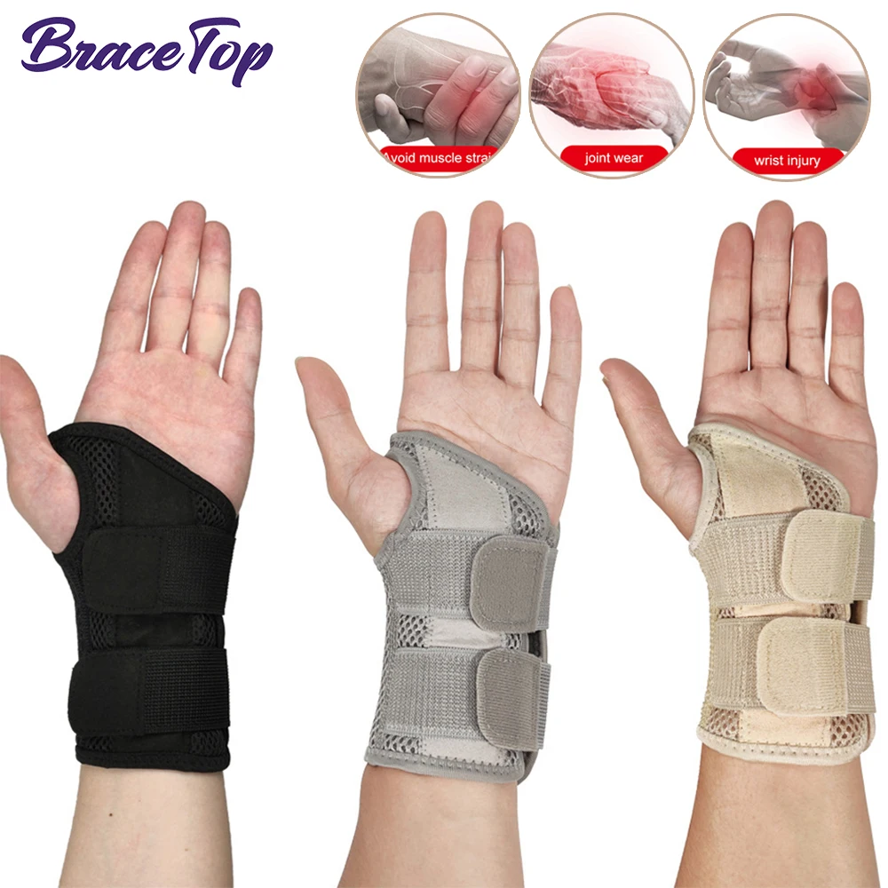 BraceTop 1 PCS Adjustable Carpal Tunnel Wrist Brace Support, Sports ...