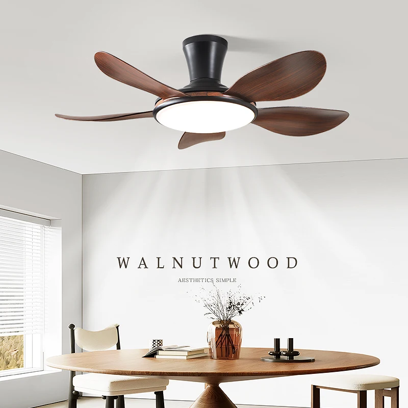 High-End American Retro Fan, Ceiling Fan, Walnut Wood Ceiling Fan, Home ...