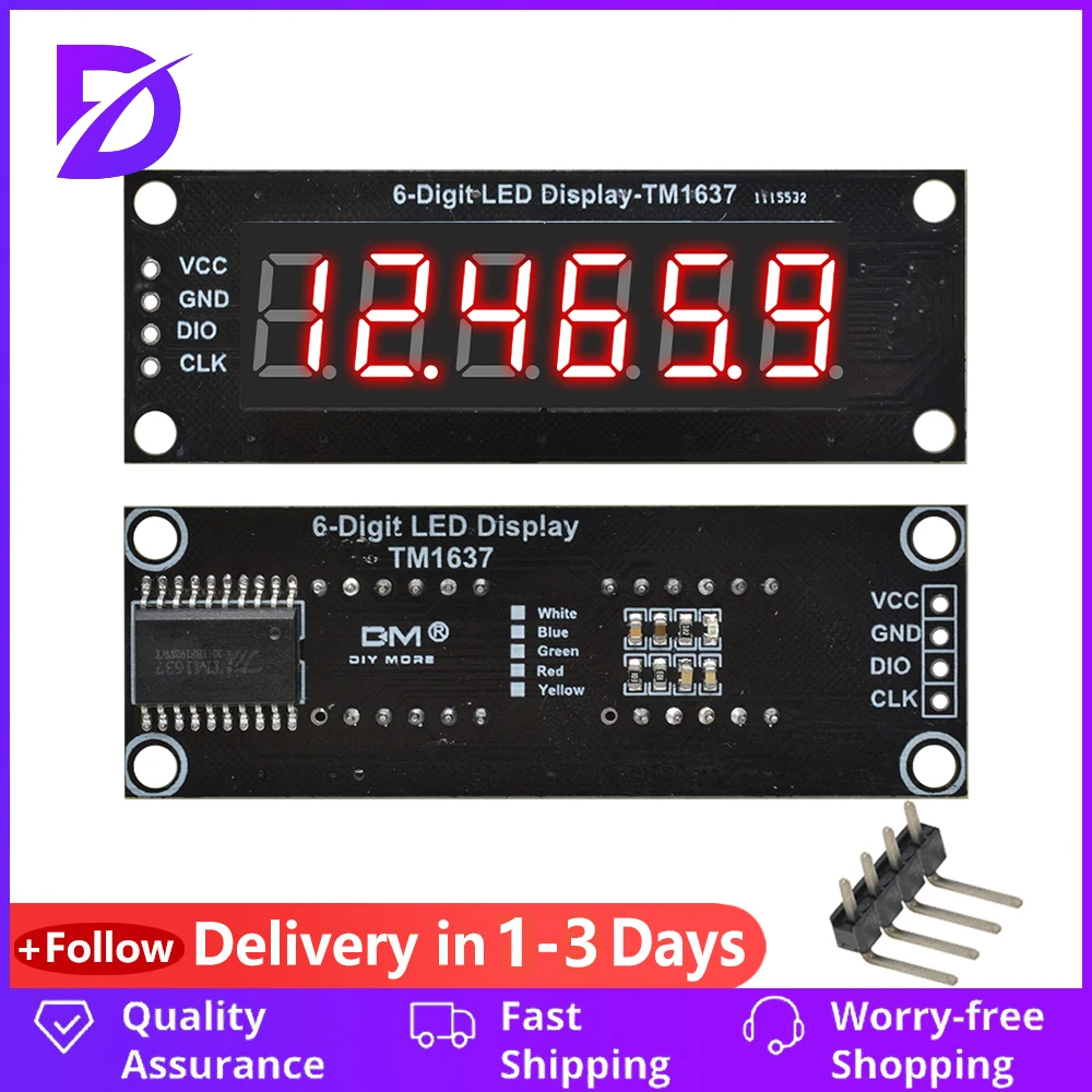 Módulo de Control de pantalla de tubo Digital LED de 7 segmentos, controlador de serie de ...