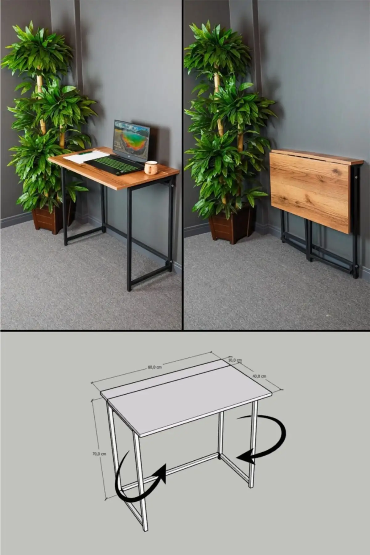 Wall-Mounted-Folding-Work-Table-50X80-cm-Computer-Laptop-Kitchen ...