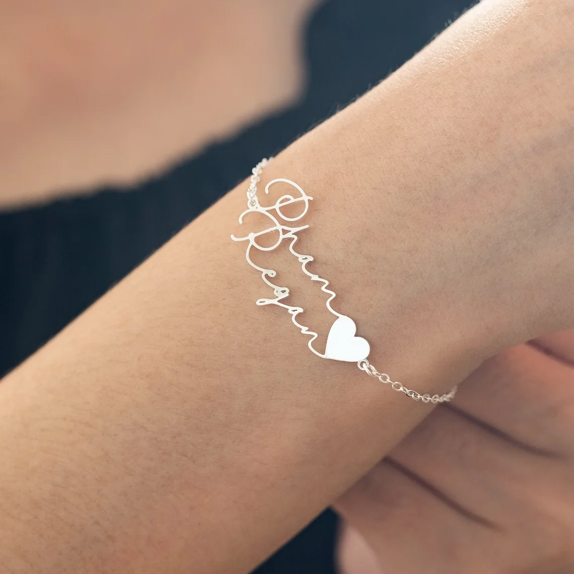 Custom-Two-Names-Bracelet-For-Her-Couples-Name-Bracelet-Christmas-gift ...