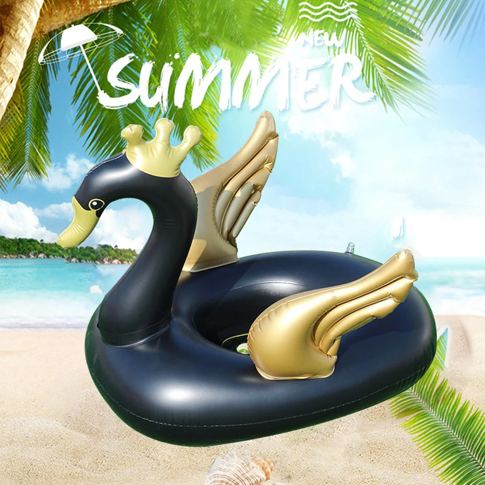 Inflatable-Float-Baby-Swimming-Circle-White-Black-Swan-Swim-Circle ...