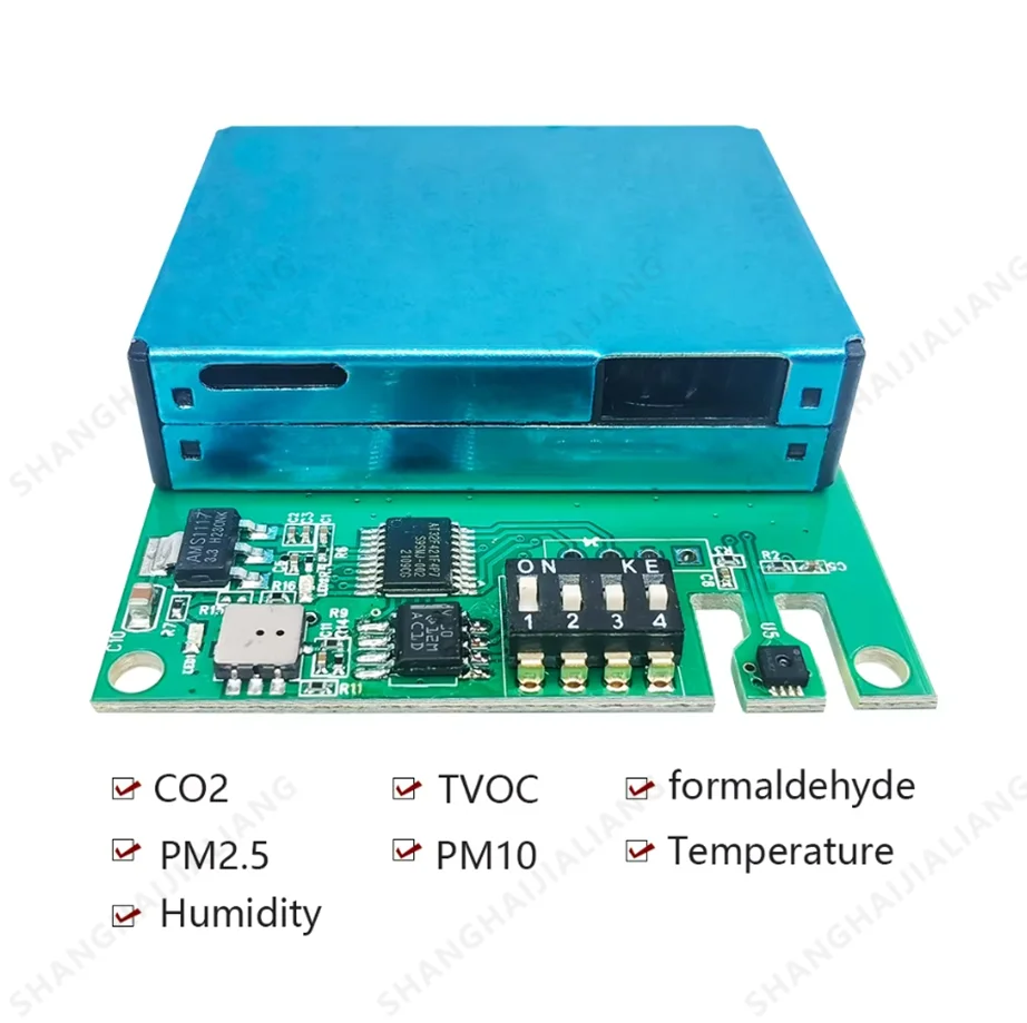 7-in-1 Air Quality Sensor RS485 Output Carbon Dioxide Formaldehyde ...