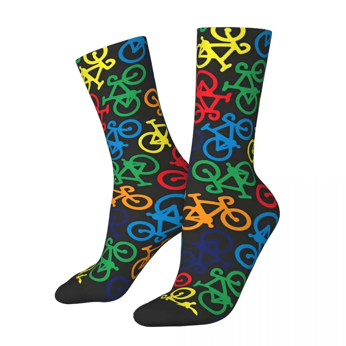 Rainbow Multiple Bikes Crazy Men's Socks Mountains Trails Downhill MTB ...