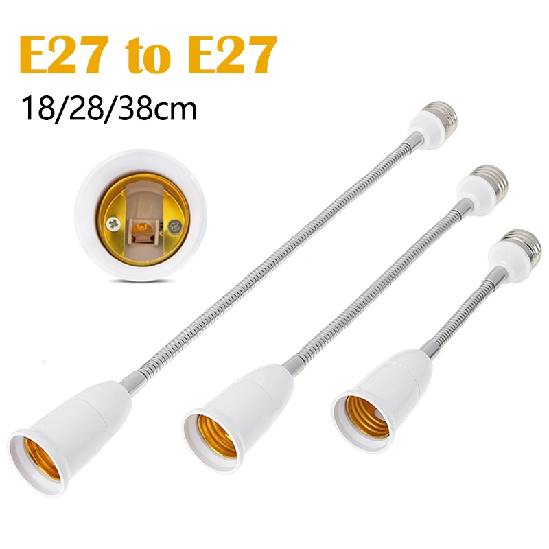 18-28-38cm-Flexible-E27-to-E27-LED-Lamp-Base-Bulb-Socket-Extender ...