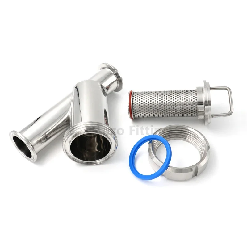 Y Type Filter Strainer 1" 1.5" 2" Sanitary Stainless Steel SS304 Tri ...
